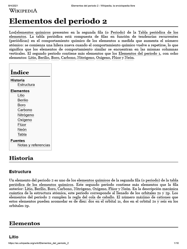 Elementos del Período 2: Resumen y Usos | PDF | Boro | Carbón