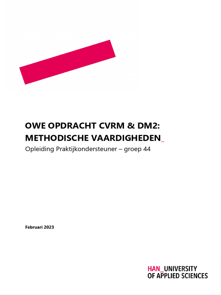 POH-44 Toets OWE 1 - Methodische Vaardigheden | PDF