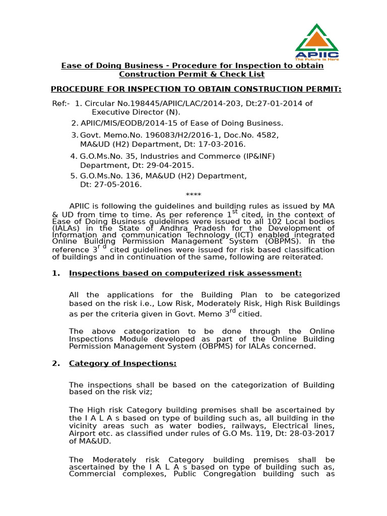 Memo of Site Inspection Procedure and Report | PDF | Business ...