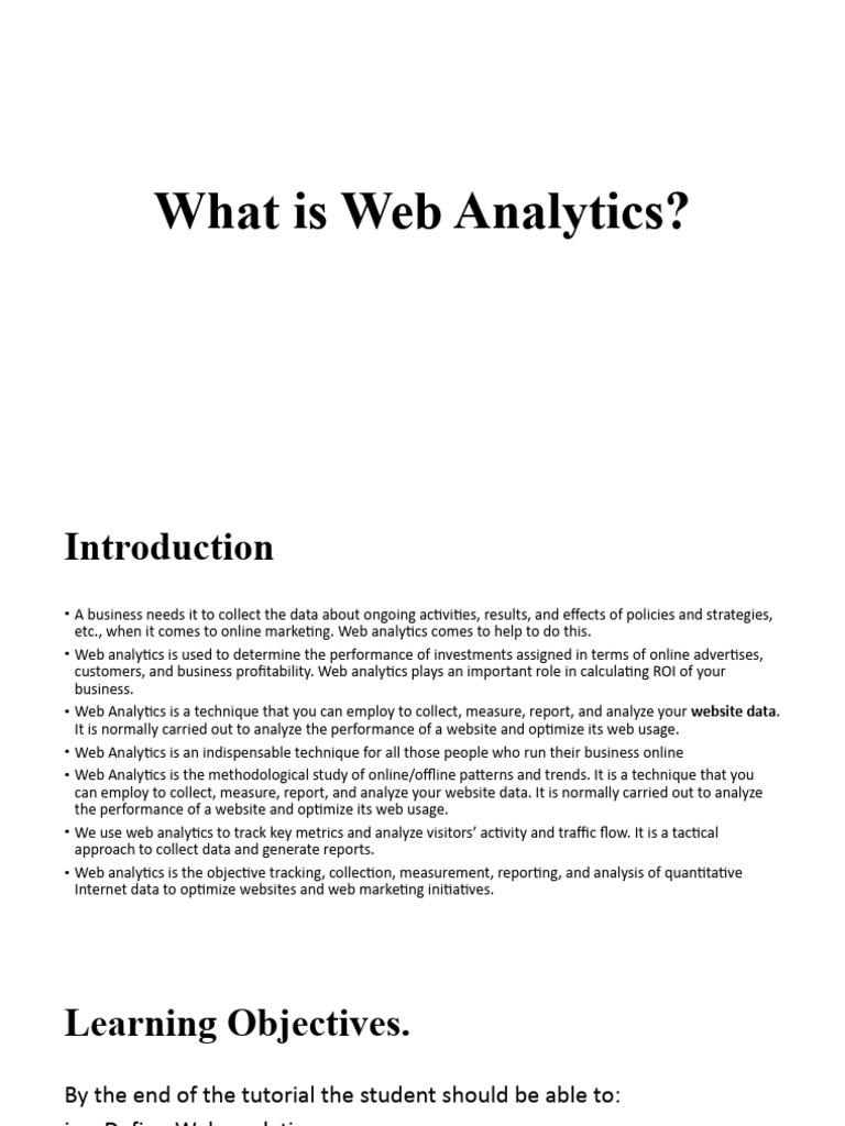 Introduction To Web Analytics RFD Topic 1 | PDF | Websites | Search ... Introduction To Web Analytics RFD Topic 1 | PDF | Websites | Search ...
