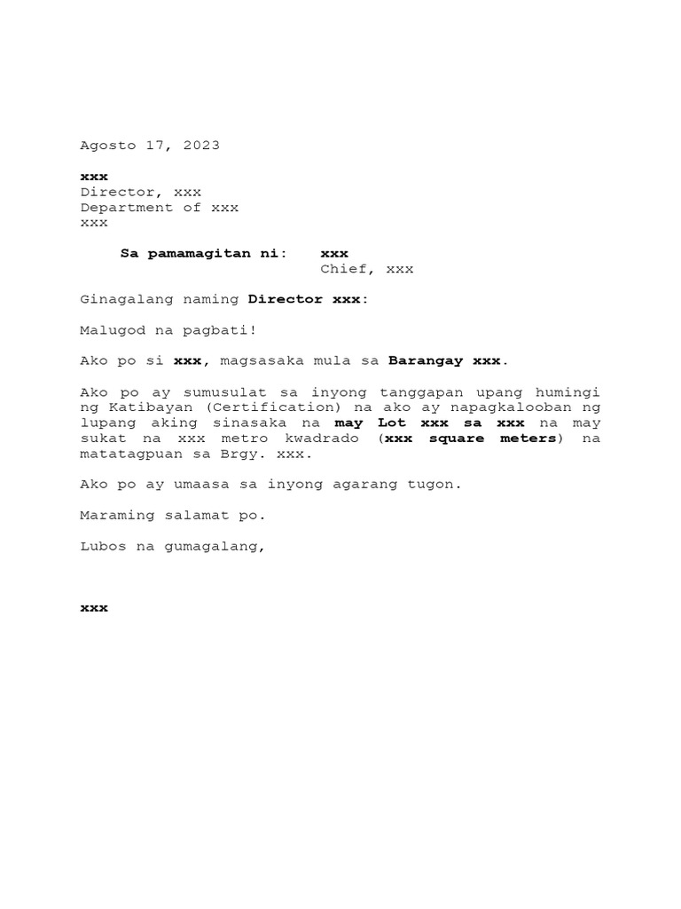 Letter Request For Katibayan | PDF