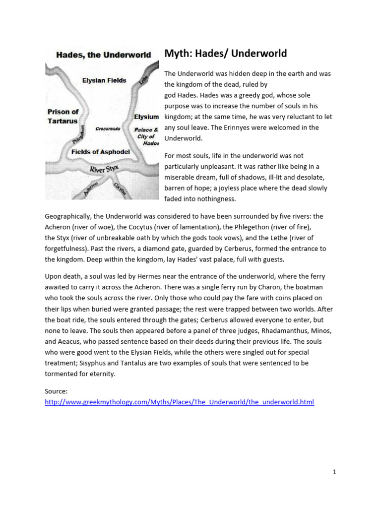 Myth Hades Underworld | PDF | Hades | Greek Underworld