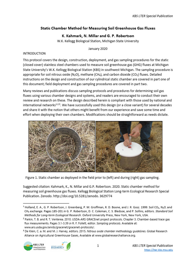 Static Chamber Method for GHG Measurement | PDF | Syringe | Greenhouse Gas