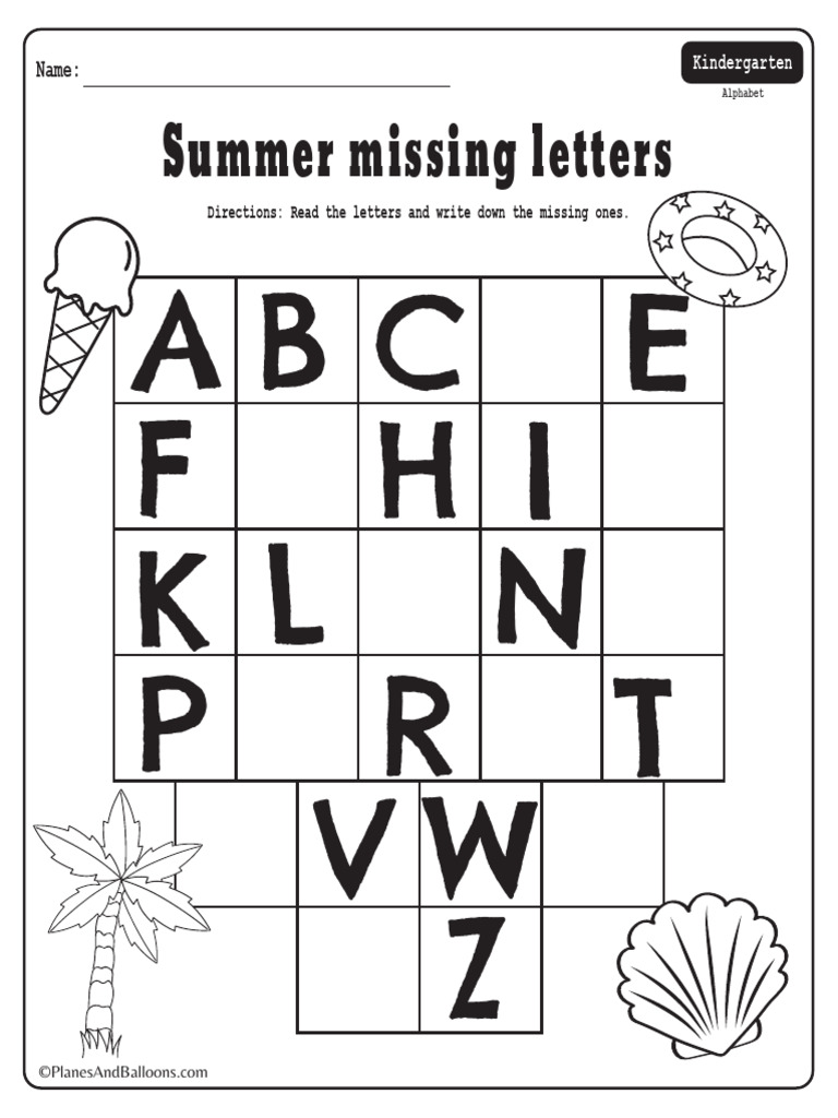 Summer Missing Letters Handwriting Practice | PDF