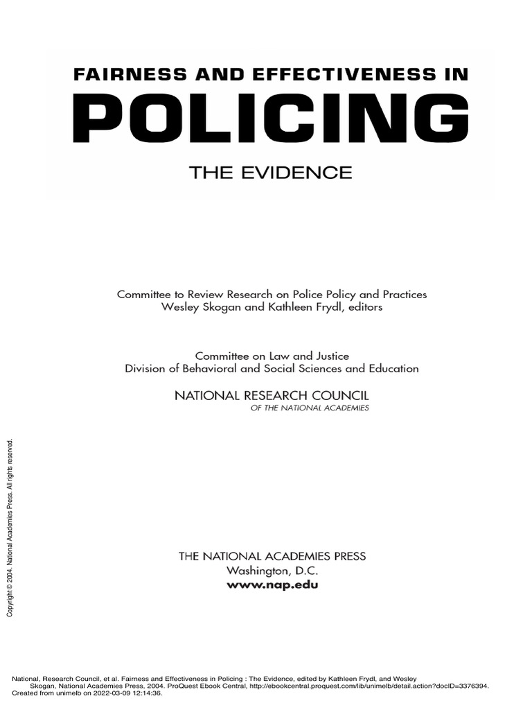 Committee To Review Research On Police Policy and Practices Wesley ...