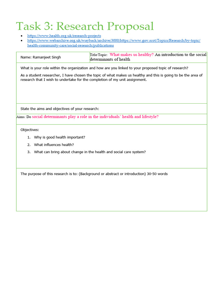 Task 3 Research Proposal Template | PDF