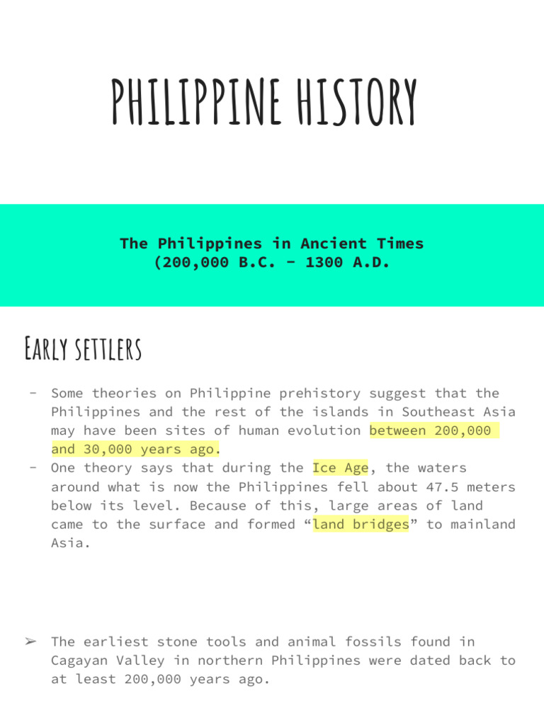 Ancient Philippine History Overview | PDF | Philippines | Southeast Asia