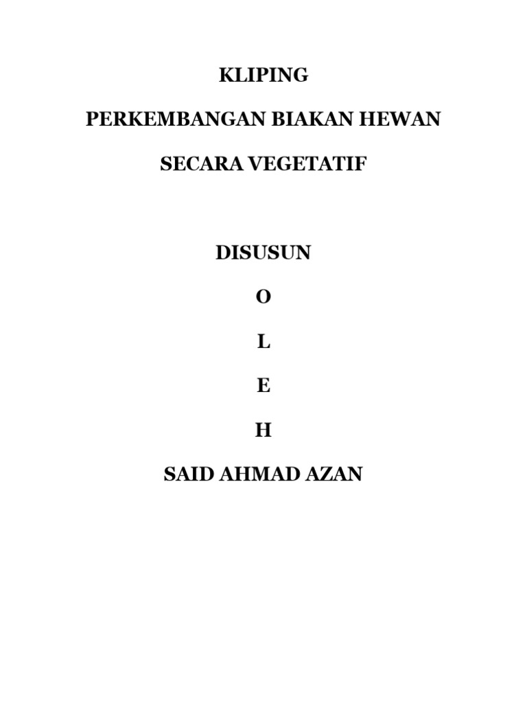Perkembangan Biakan Secara Vegetatif | PDF | Sains & Matematika