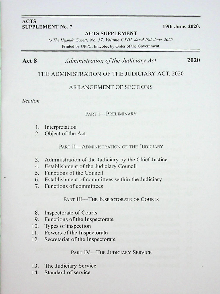 Administration of The Judiciary Act, 2020 | PDF