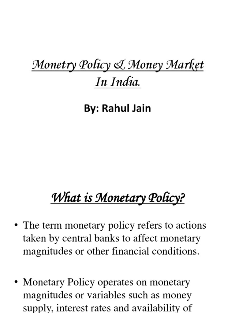Monetry Policy & Money Market | PDF | Monetary Policy | Money Market