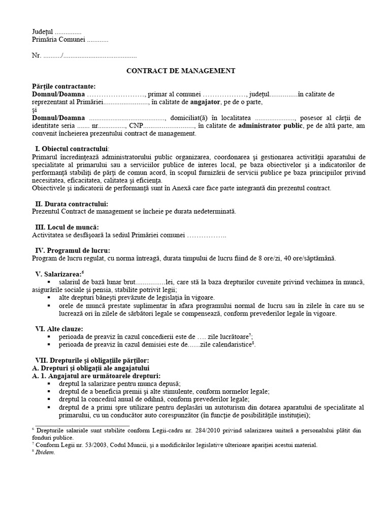 Contract de Management | PDF