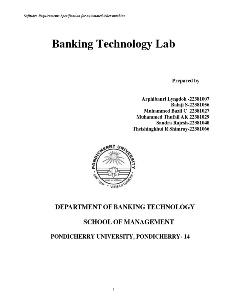Bazil (22381027) Srs Atm | PDF | Automated Teller Machine | User Interface