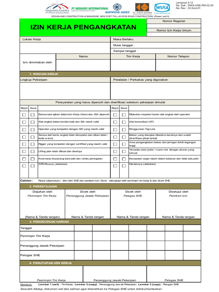 Form Izin Kerja Pengangkatan | PDF