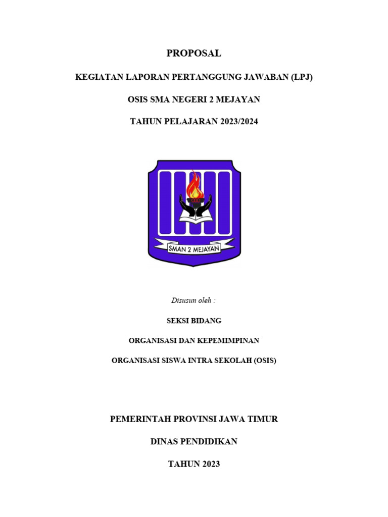 Proposal LPJ 2023 Fiks | PDF | Karier & Perkembangan | Perjalanan