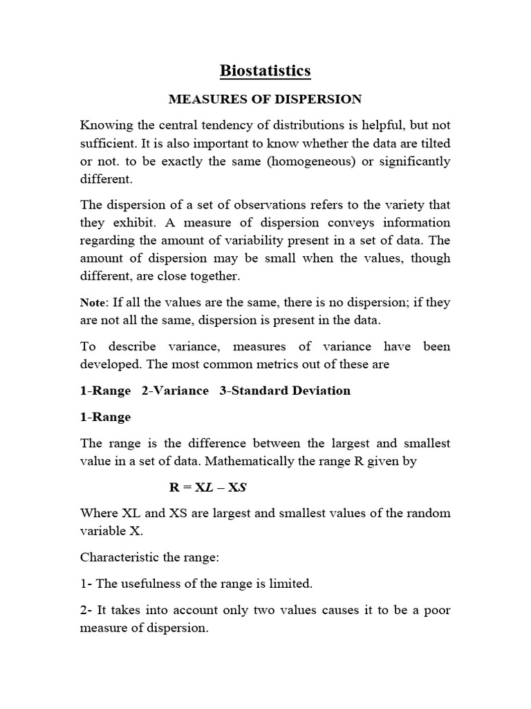 Biostatistics Aandb 3 Pdf Variance Standard Deviation