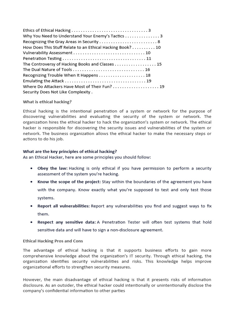 Ethics of Ethical Hacking | PDF | White Hat (Computer Security ...