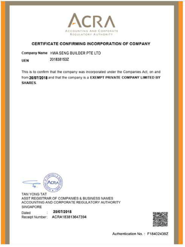 Hwa Seng Builder Pte LTD Lisence - Page-0001 | PDF