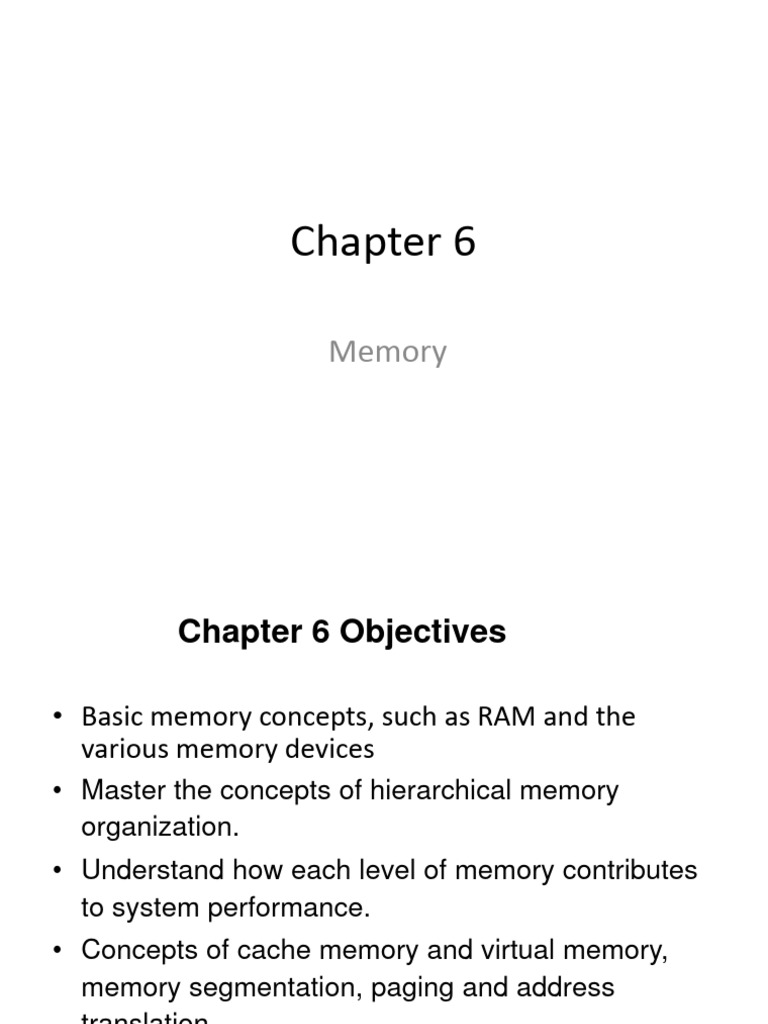 Chapter 6 Memory Pdf Random Access Memory Computer Data Storage 