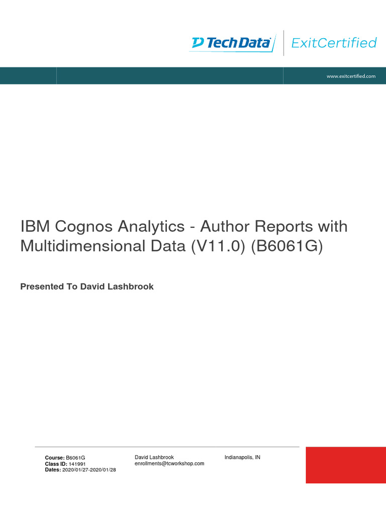 B6061 David Lashbrook Course Guide | PDF | Computing | Data Management