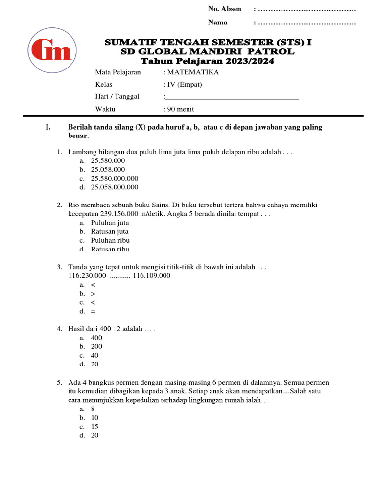 PTS Math G4 PN | PDF