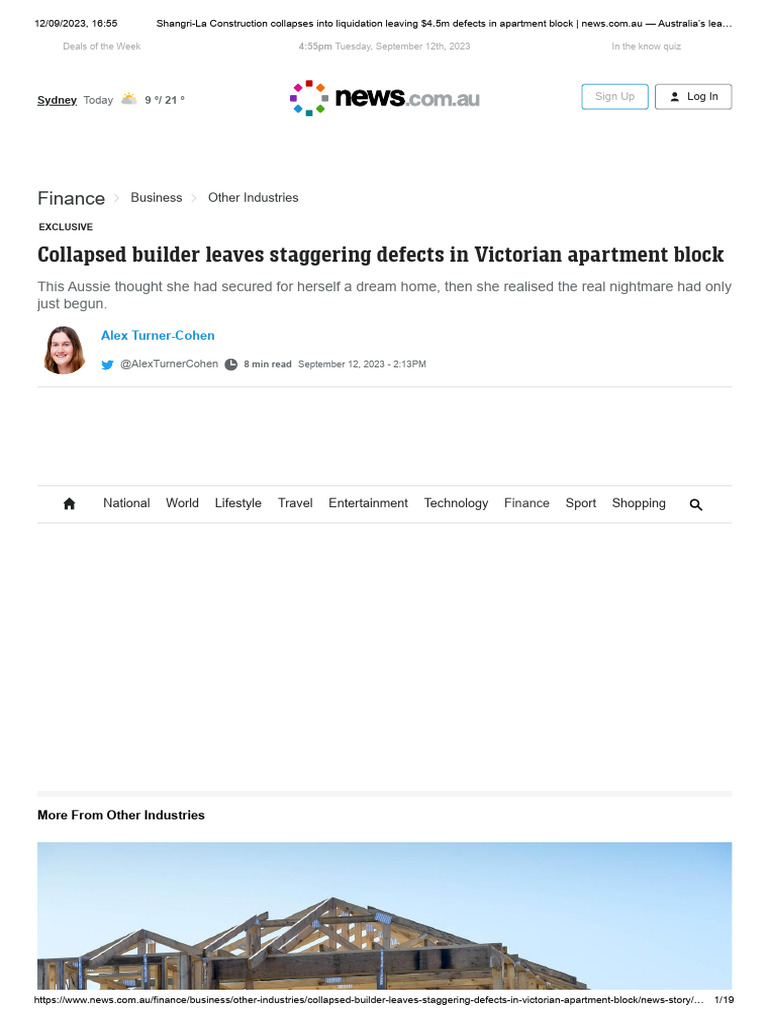 Shangri-La Construction Collapses Into Liquidation Leaving $4.5m Defects in Apartment Block ...