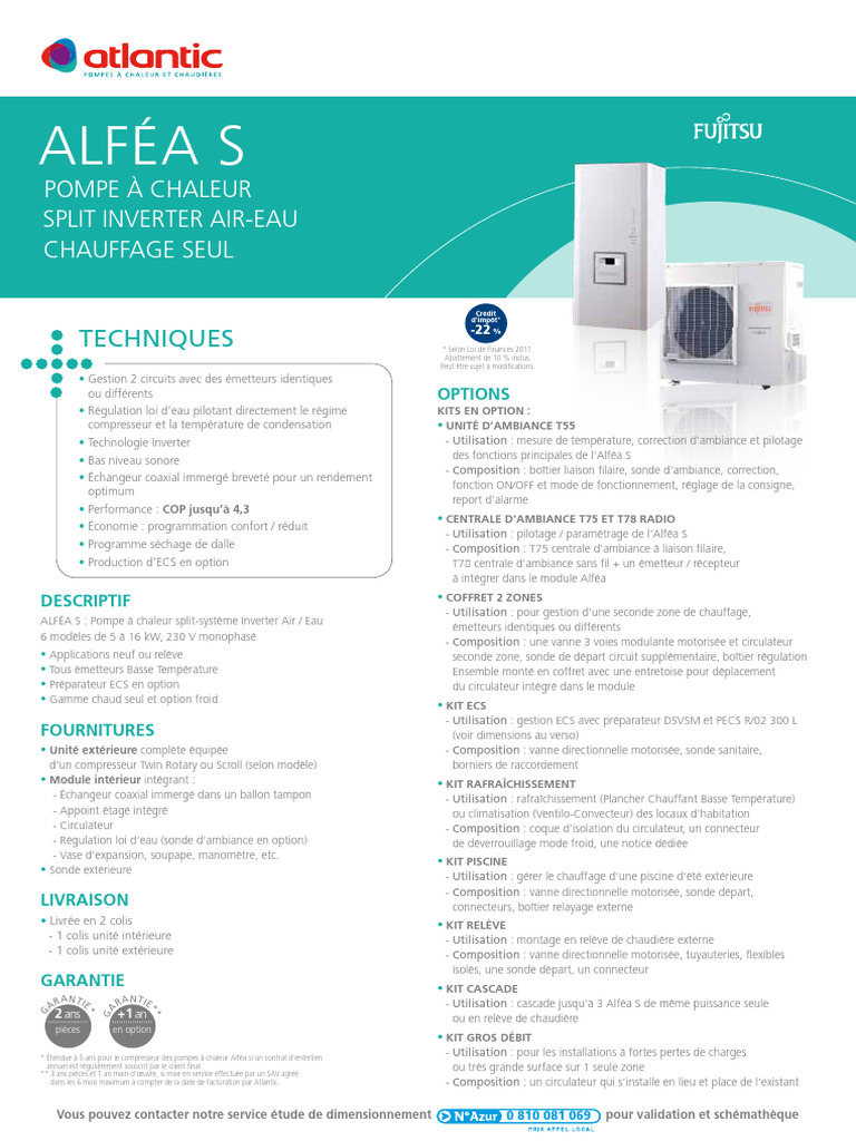 Alfea S Fiche Technique Atlantic | PDF