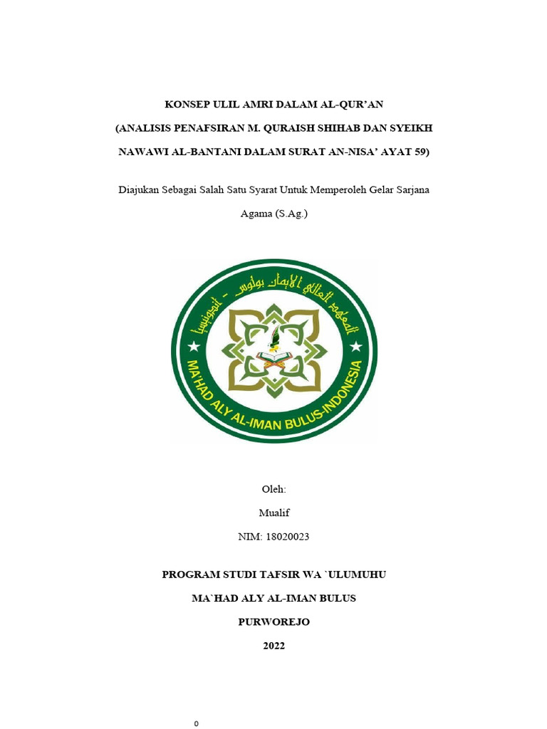 Konsep Ulil Amri I-V Revisi Ke 2 | PDF