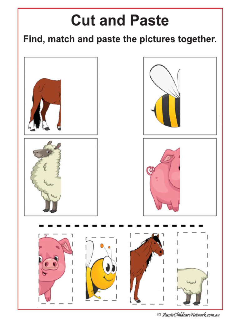 Farm - Animals - Cut - and - Paste - Set4 5 | PDF