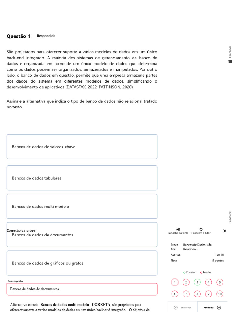 Prova Nosql | PDF | No SQL | Bancos de dados