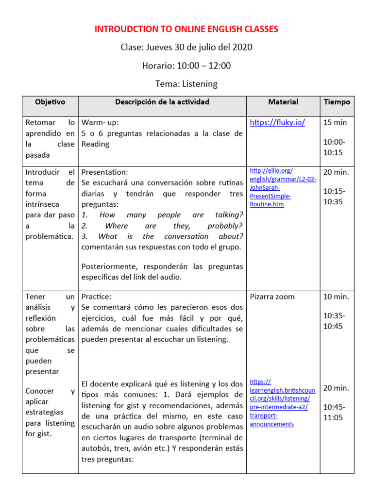 Estrategias para Listening en Inglés | PDF