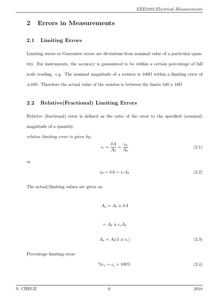 Errors and Bridges | PDF | Electrical Impedance | Observational Error