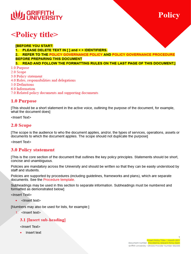 Policy Template | PDF | Policy | Scope (Computer Science)