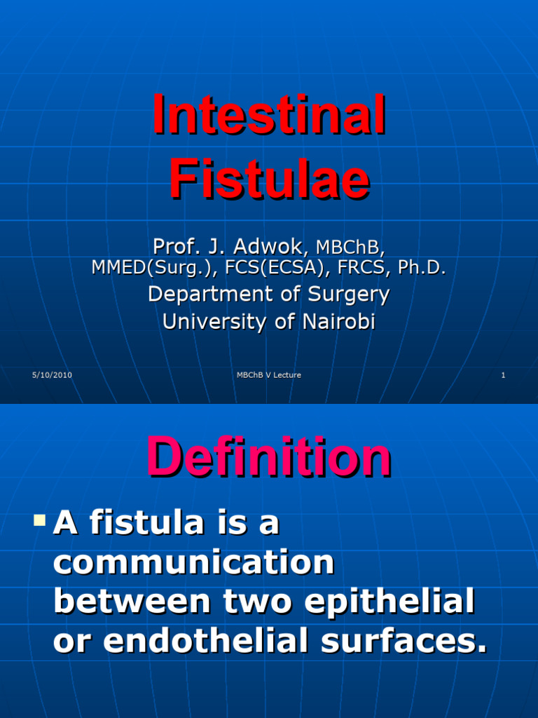 Intestinal Fistulae | PDF | Medical Specialties | Clinical Medicine