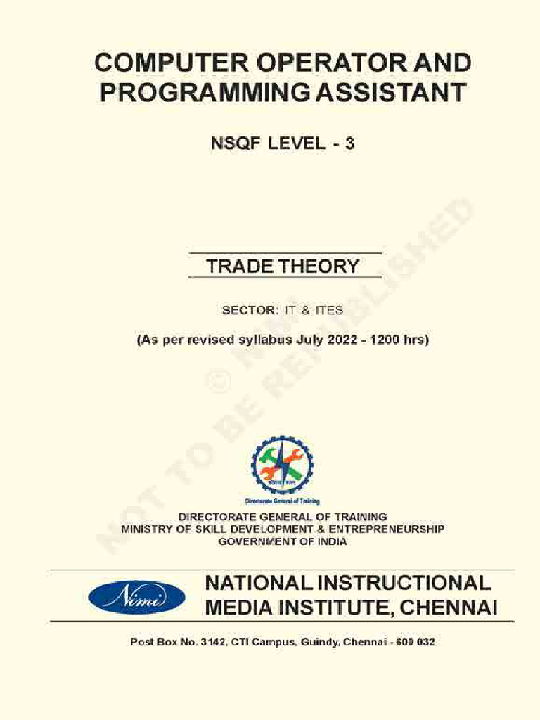 Copa - TT (NSQF 2022) | PDF