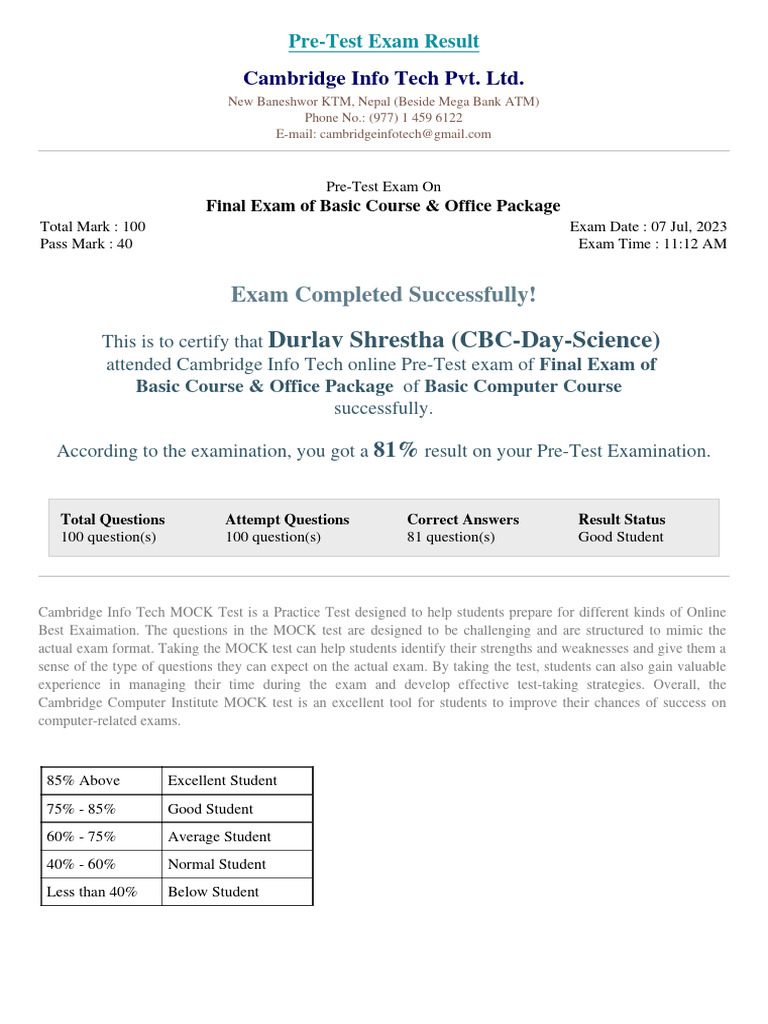 Pre Exam Result 07 07 23 11 12 33 | PDF | Computers