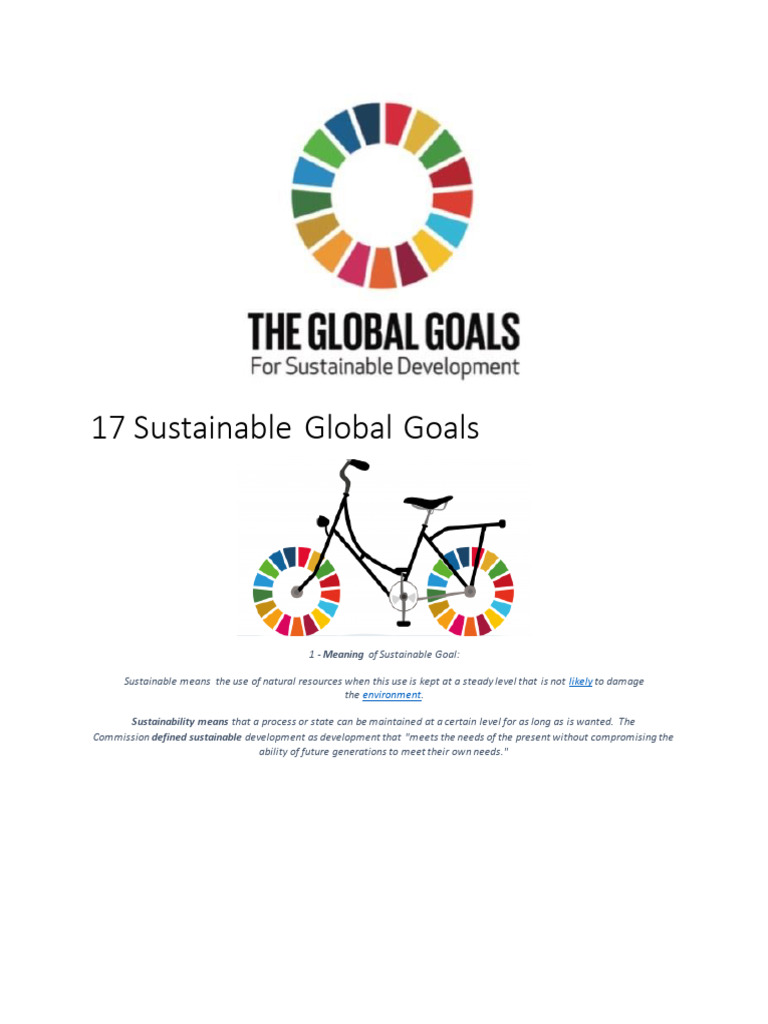 17 Sustainable Global Goals | PDF | Sustainability | Economy And The ...