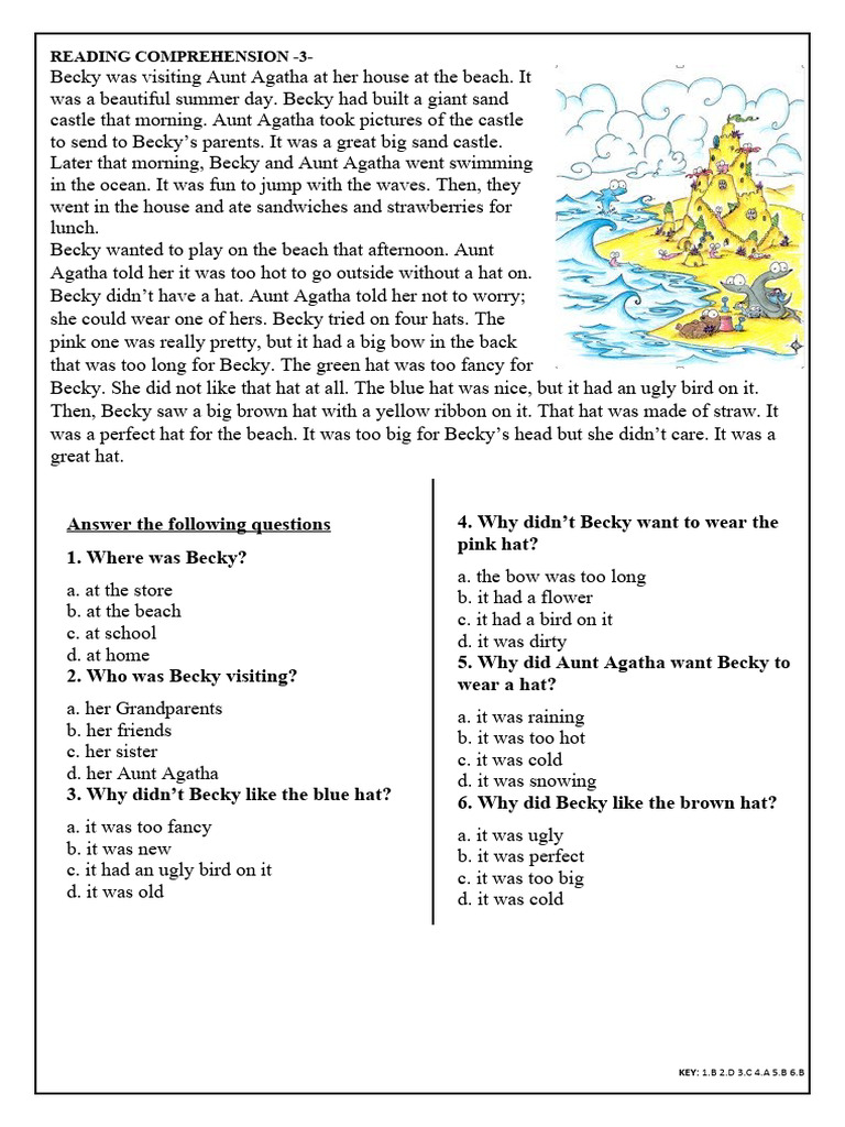 Reading Comprehension For Beginner and Elementary Students 3 | PDF