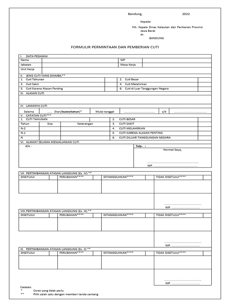 Form CUTI | PDF