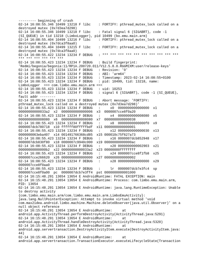 Limbo Log | PDF | Computing | Computer Programming