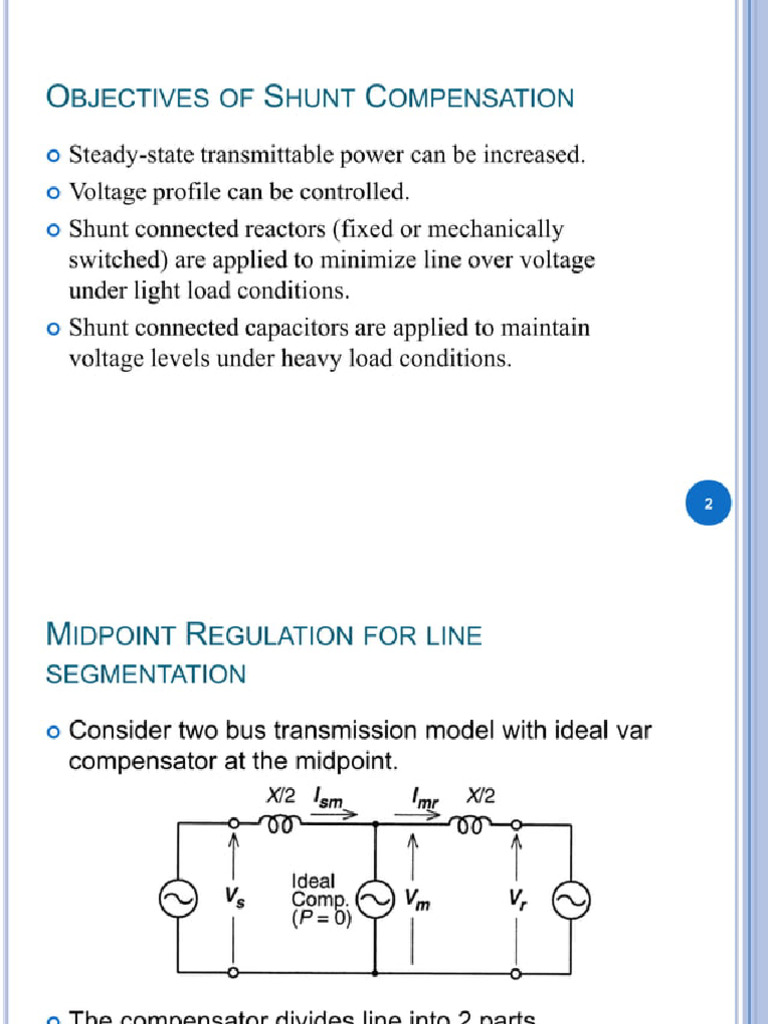 Objectives of Shunt Compensation | PDF