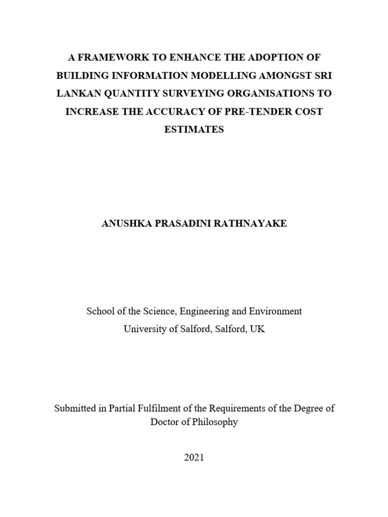 Full Thesis Final Version 2021 Anushka | PDF | Building Information Modeling | Science