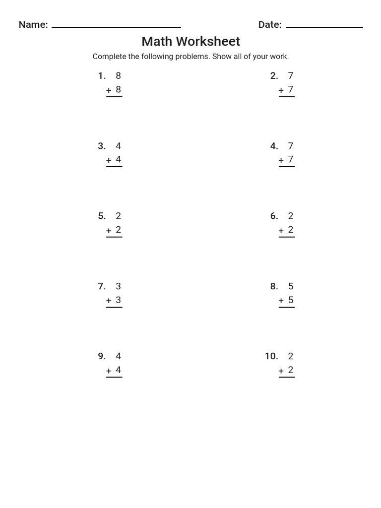 Math Worksheet 5 | PDF