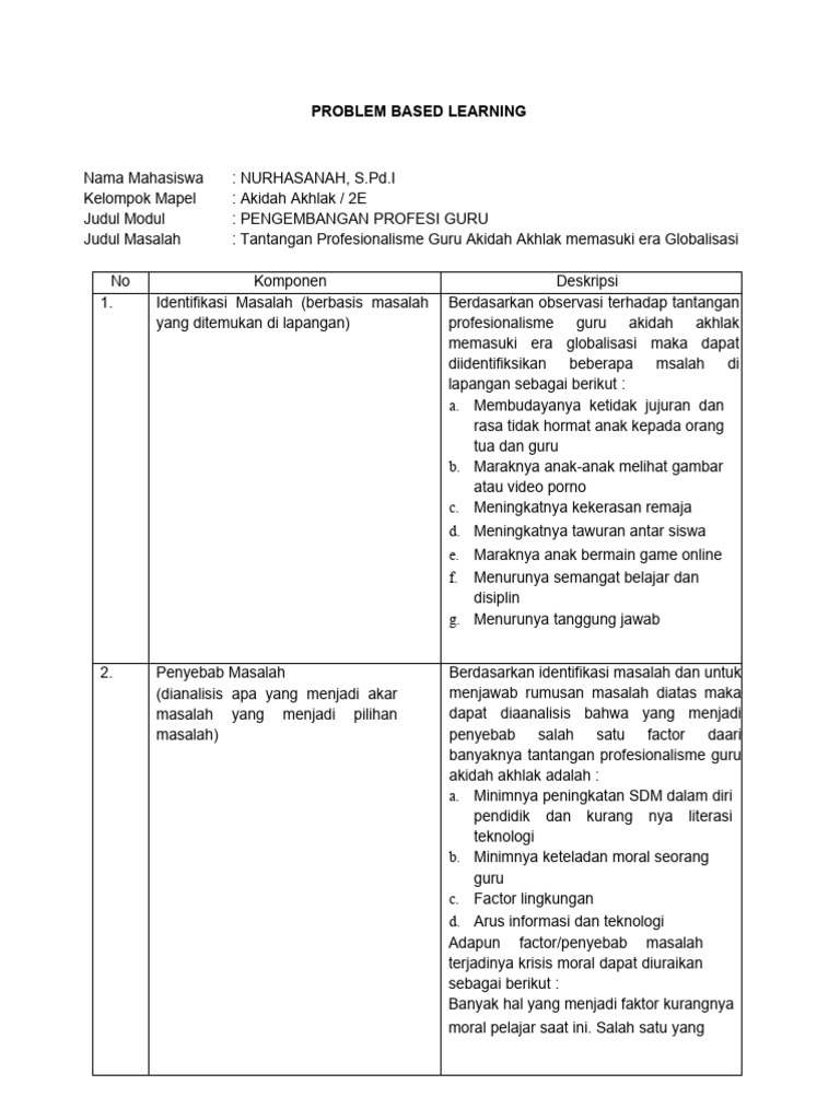 PBL Yati Nurhayati | PDF