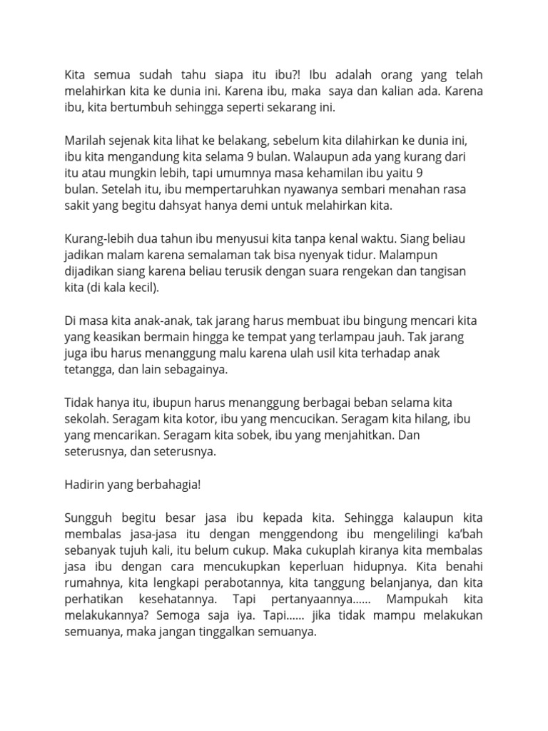 Kita Semua Sudah Tahu Siapa Itu Ibu | PDF