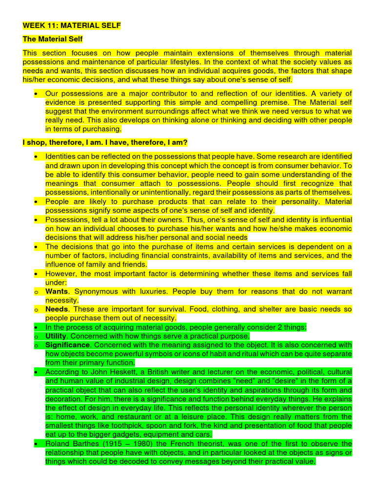 UTS-parts 2 | PDF | Consumerism | Identity (Social Science)