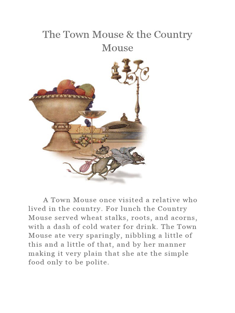 Town Mouse vs. Country Mouse: A Fable | PDF