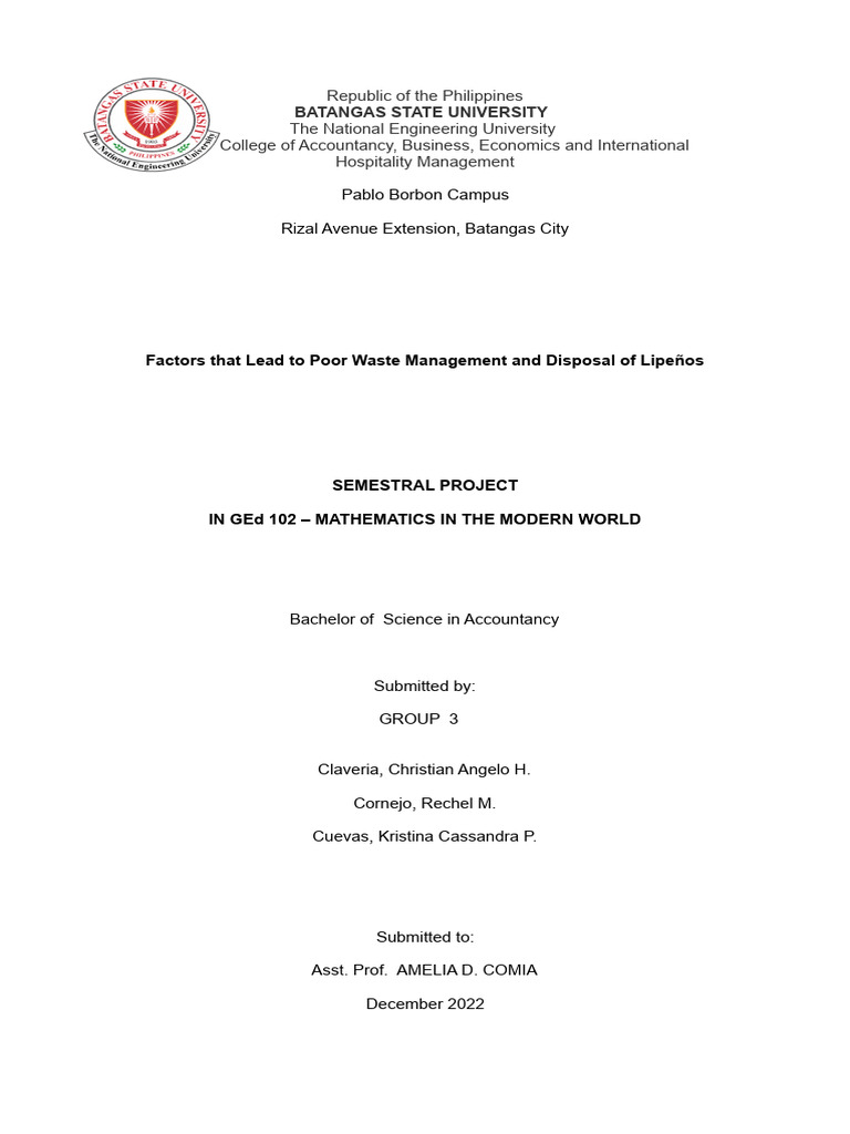 Project Proposal | PDF | Waste Management | Waste