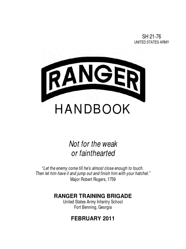 US Army Ranger Handbook 2011 Edition | United States Army Rangers | Warfare