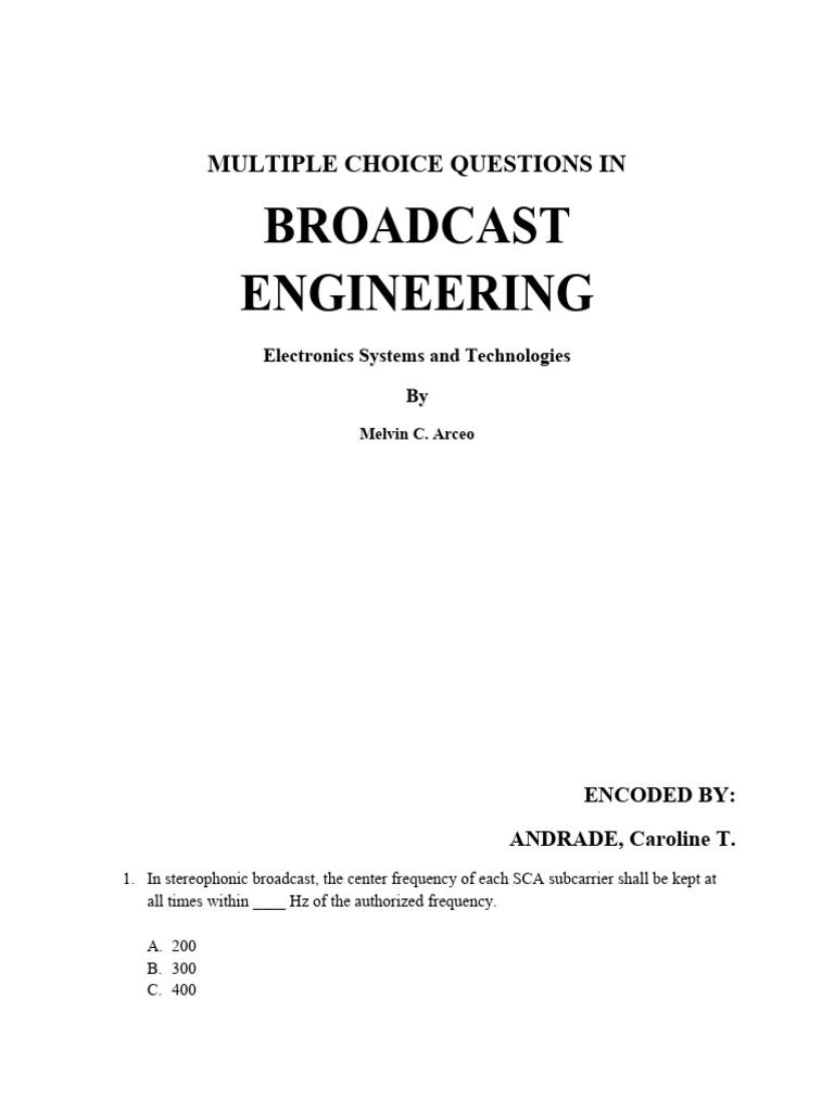 Broadcast Engineering Pdf Frequency Modulation Amplifier