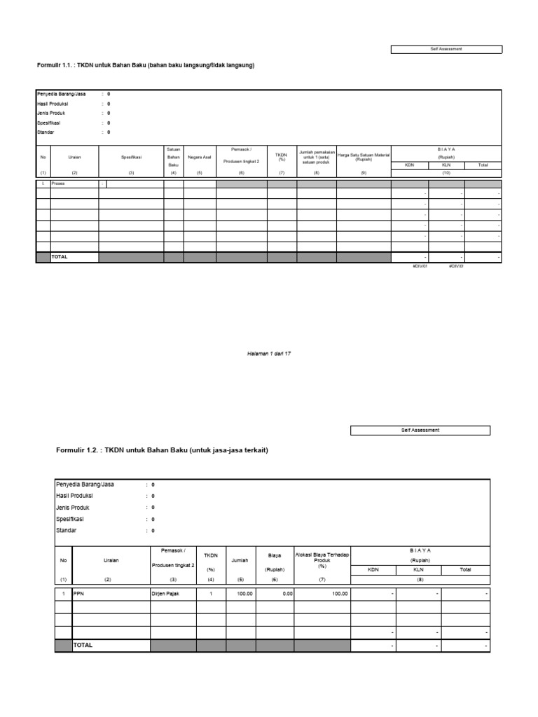 Form Isian TKDN Digital (Permen 22) | PDF